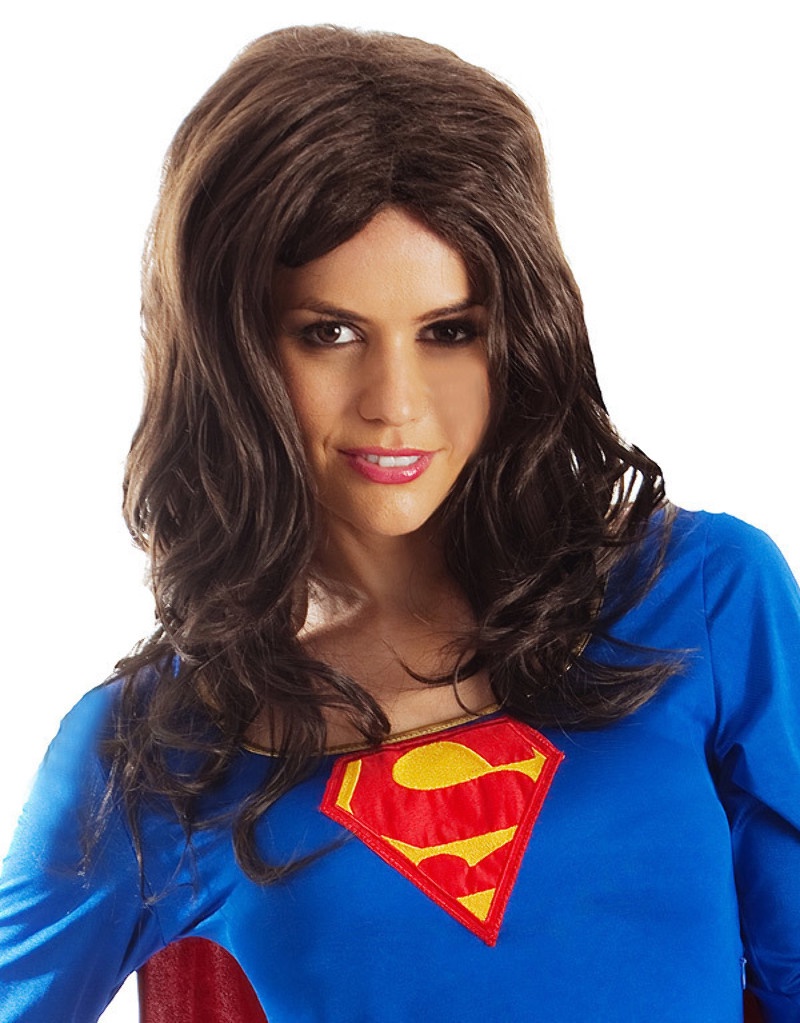 Super Heroine Wonder Woman Long Brown Wig - By Allaura