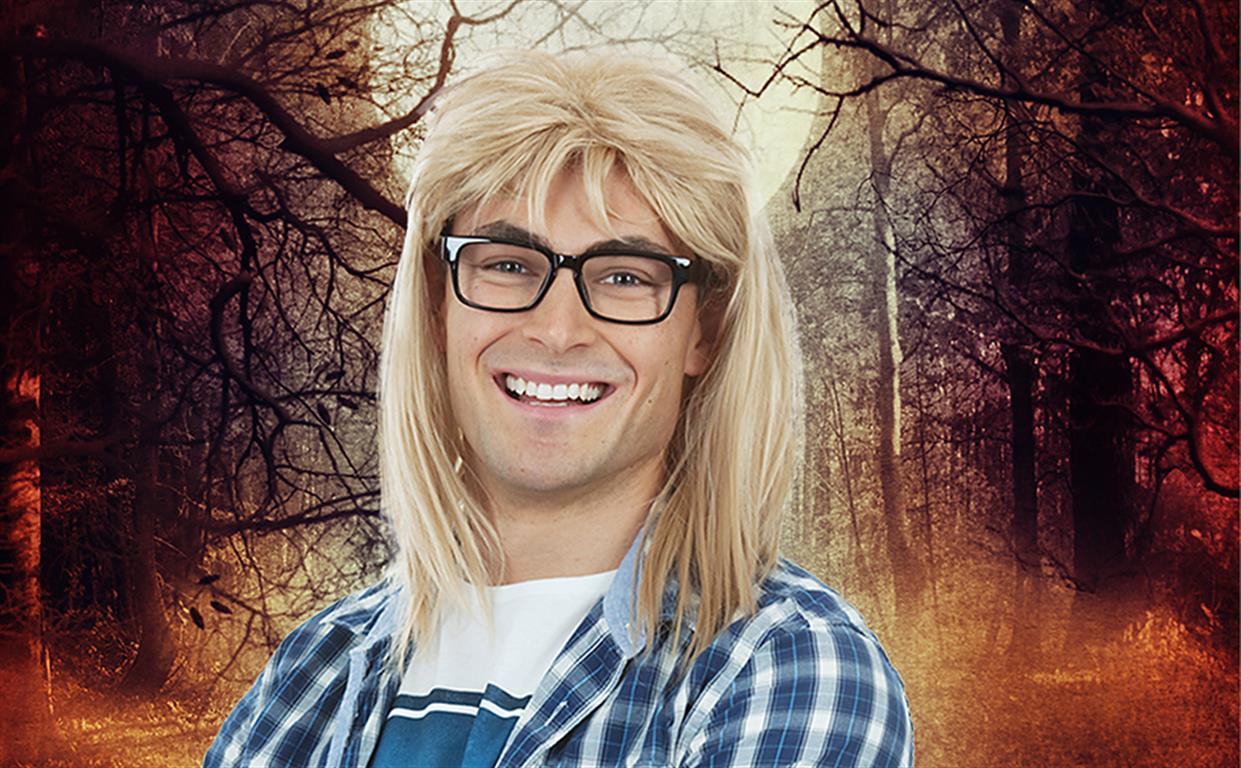Waynes World Garth Algar Mens Blonde Wig & Glasses