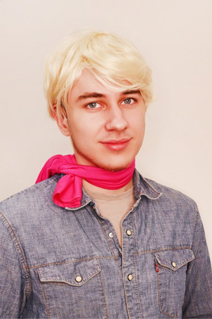 Mens Short Blonde Barbie Doll Wig -By Allaura